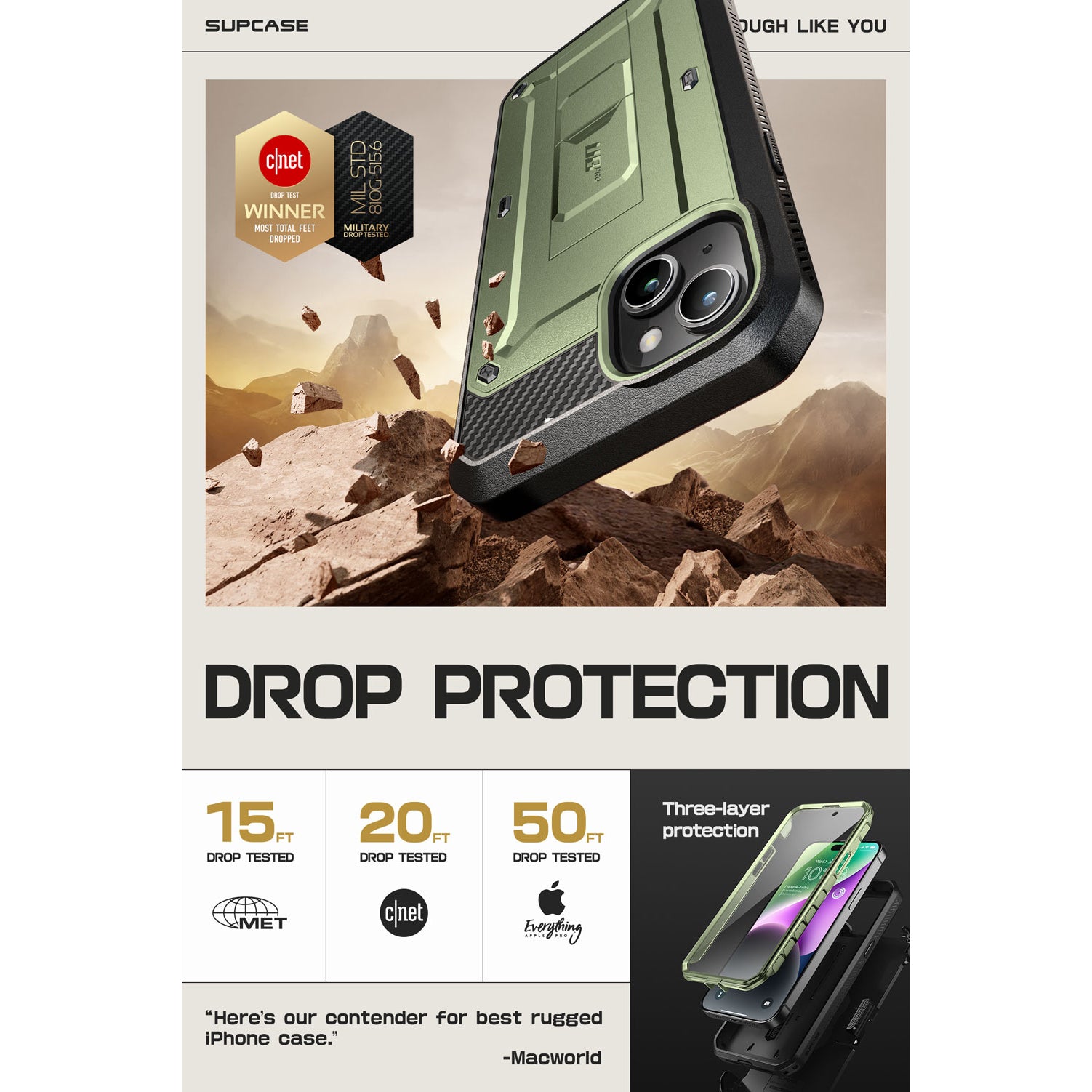 SUPCASE | iPhone 15 6.1 inch (2023) | UB Pro Holster Case