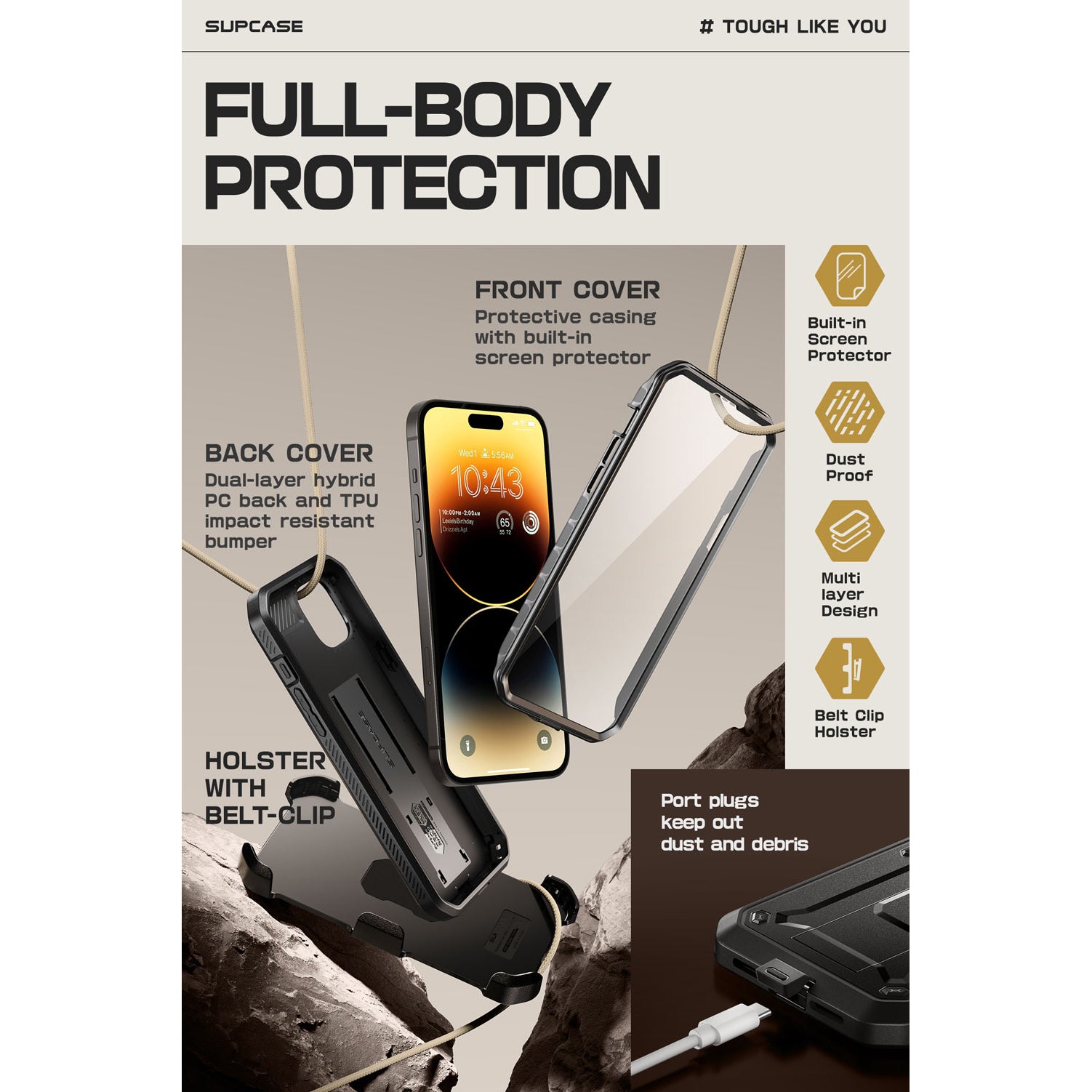 SUPCASE | iPhone 15 Plus 6.7 inch (2023) | UB Pro Holster Case