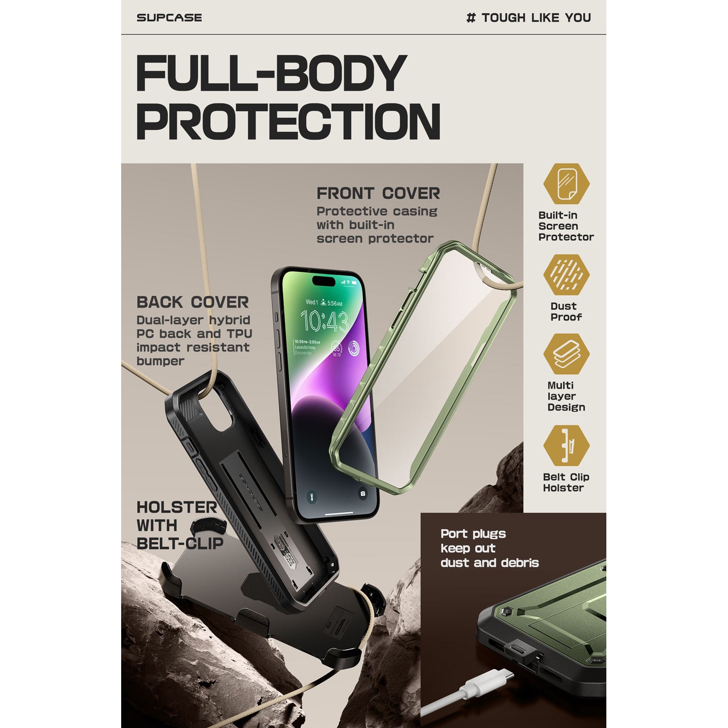 SUPCASE | iPhone 15 6.1 inch (2023) | UB Pro Holster Case