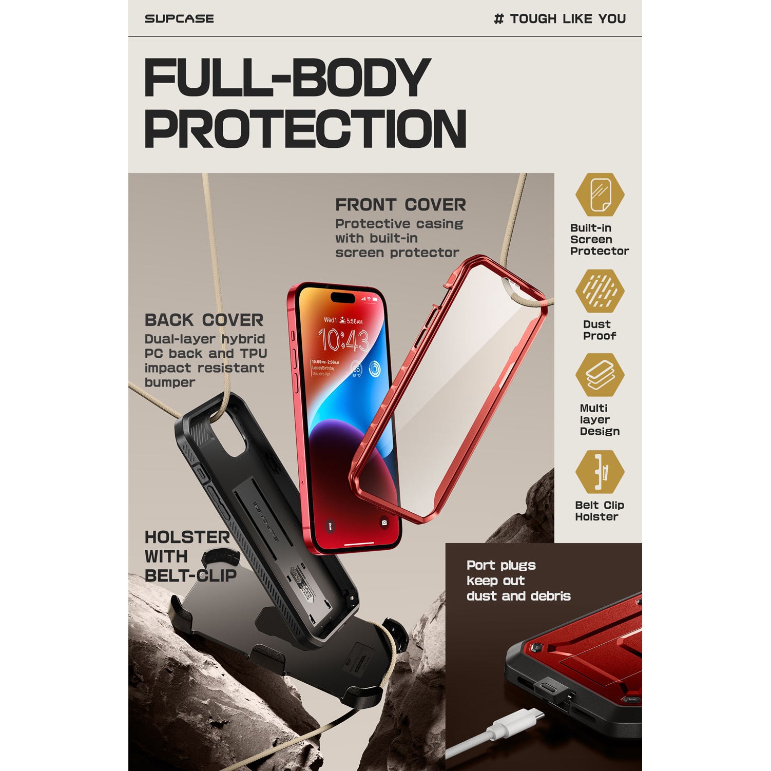 SUPCASE | iPhone 15 6.1 inch (2023) | UB Pro Holster Case