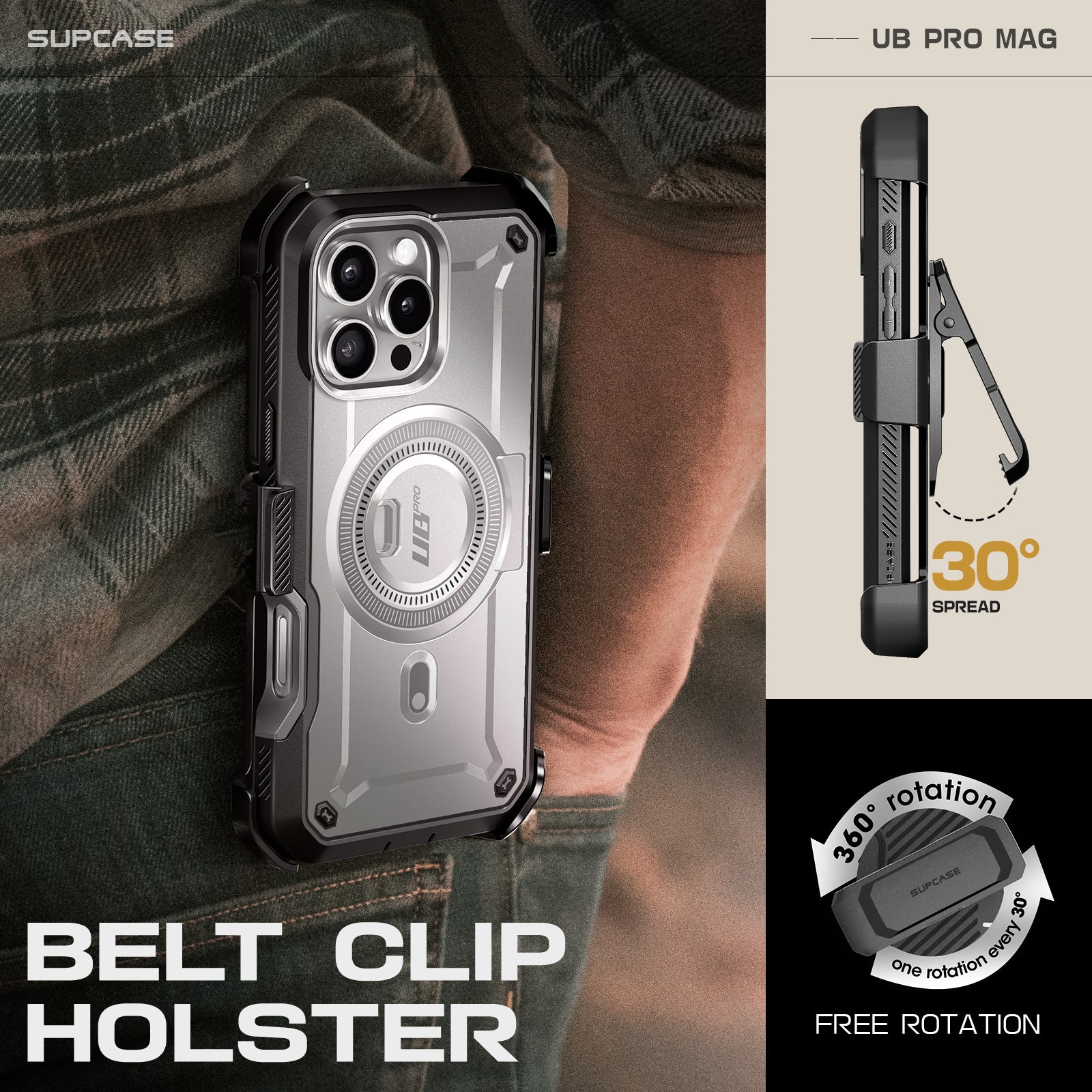 SUPCASE | iPhone 16 Pro Max 6.9 inch (2024) | UB Pro MAG Holster Case