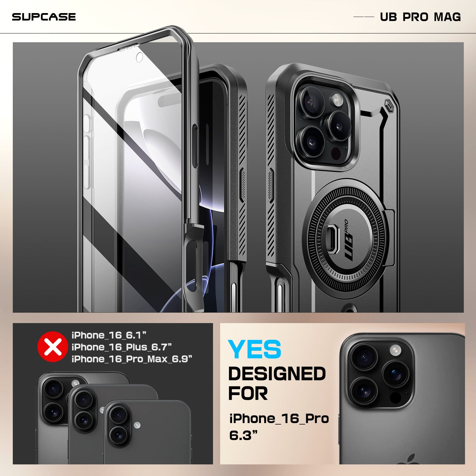 SUPCASE | iPhone 16 Pro 6.3 inch (2024) | UB Pro MAG Holster Case