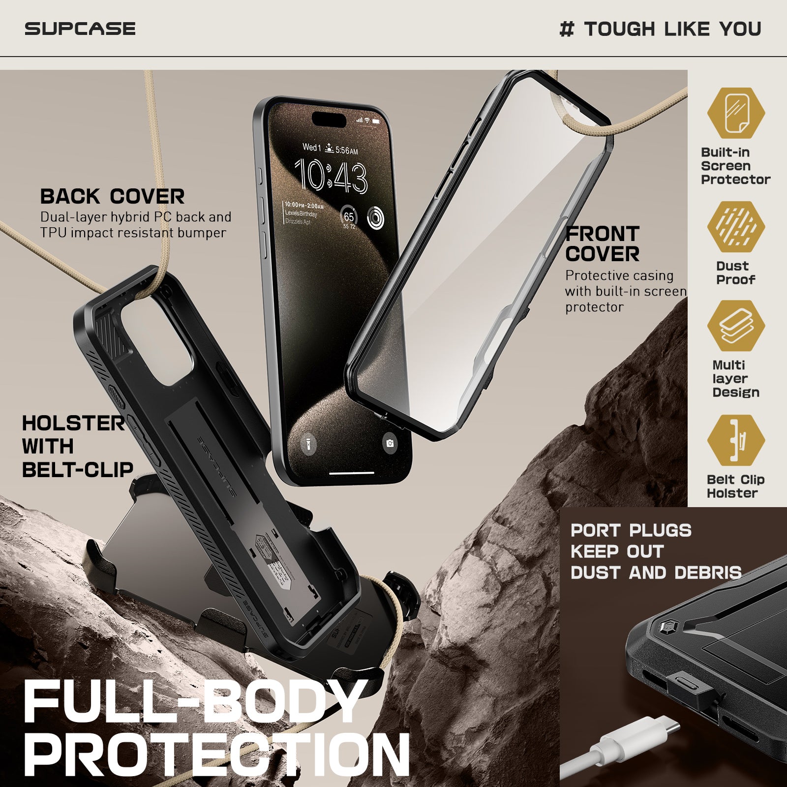 SUPCASE | iPhone 16 Pro 6.3 inch (2024) | UB Pro Holster Case