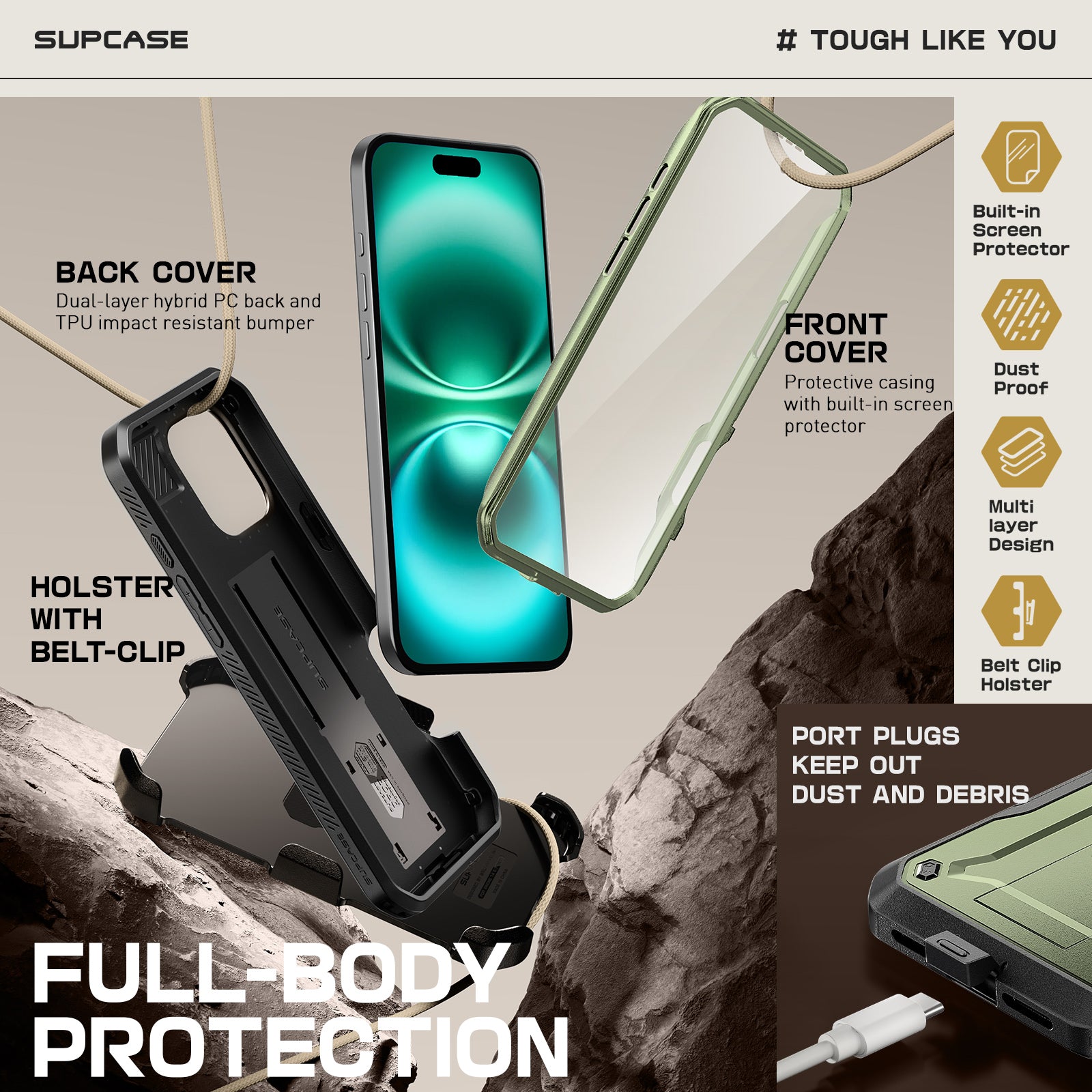SUPCASE | iPhone 16 Pro 6.3 inch (2024) | UB Pro Holster Case