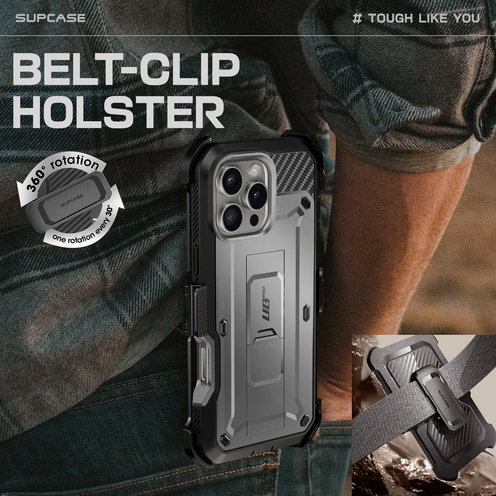 SUPCASE | iPhone 16 Pro Max 6.7 inch (2024) | UB Pro Holster Case