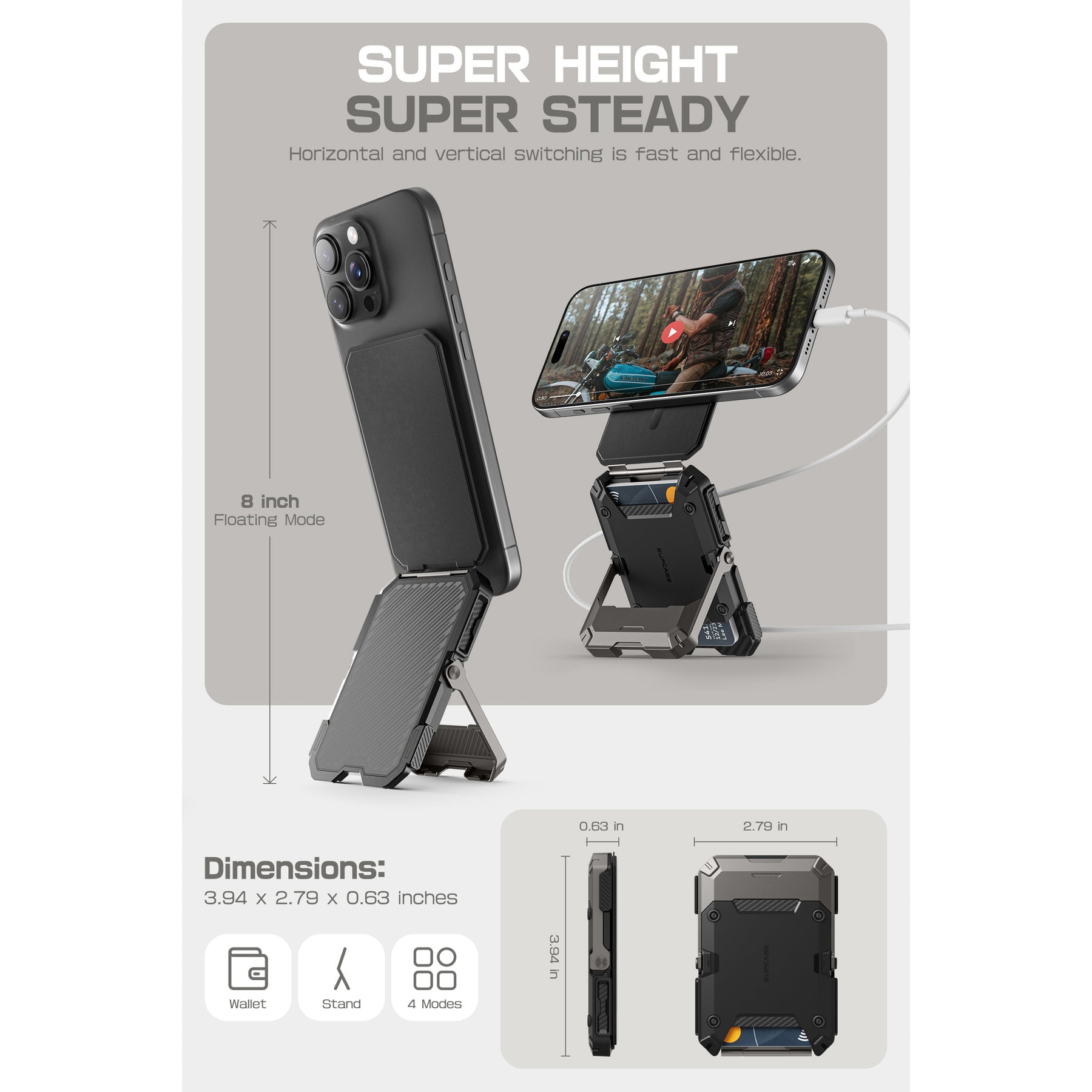 SUPCASE | MagSafe | Magnetic Wallet with Stand