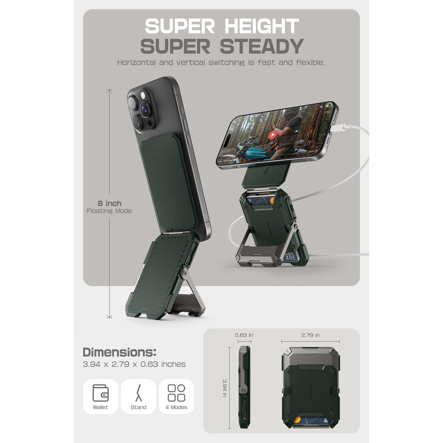 SUPCASE | MagSafe | Magnetic Wallet with Stand