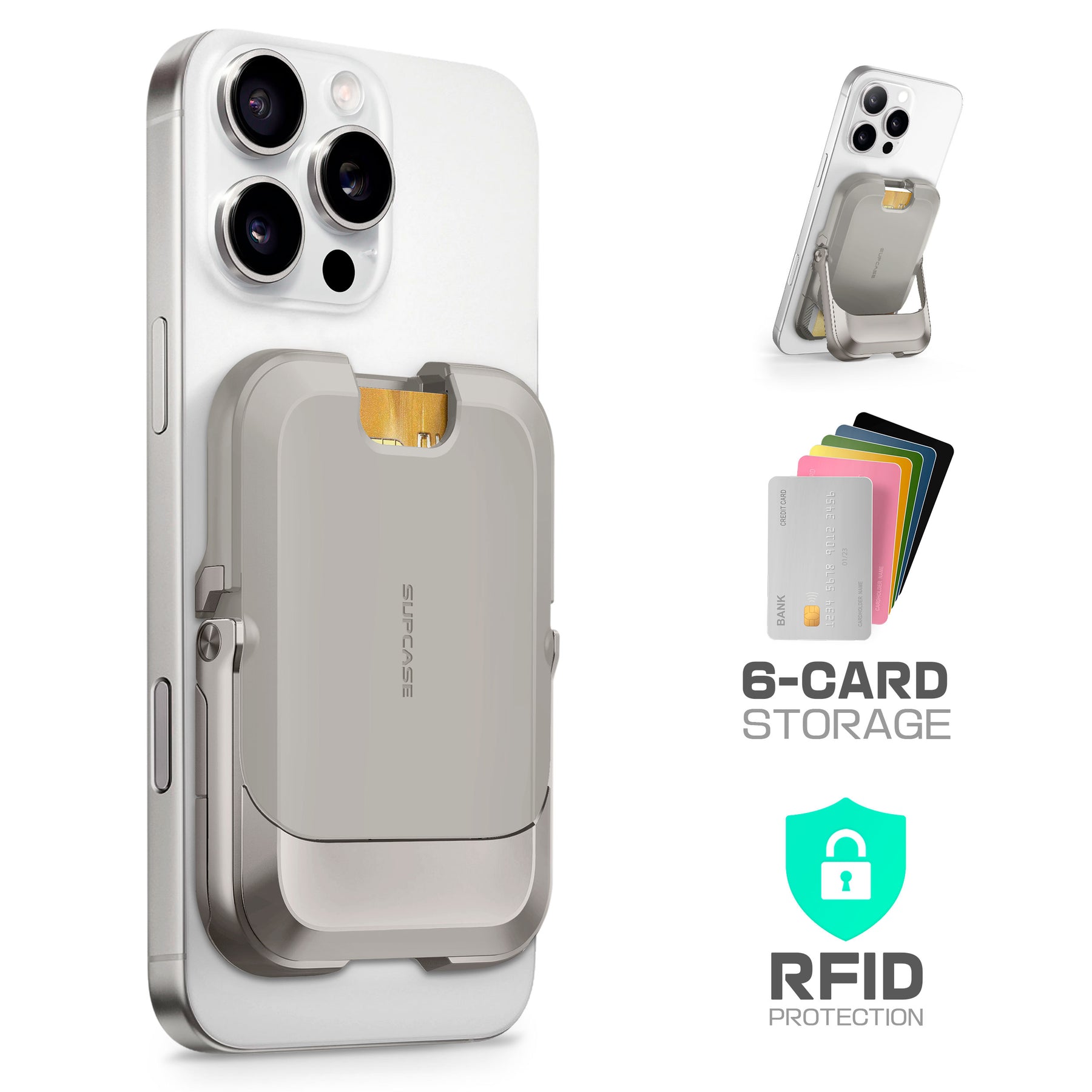 SUPCASE | MagSafe | Magnetic Wallet with Stand