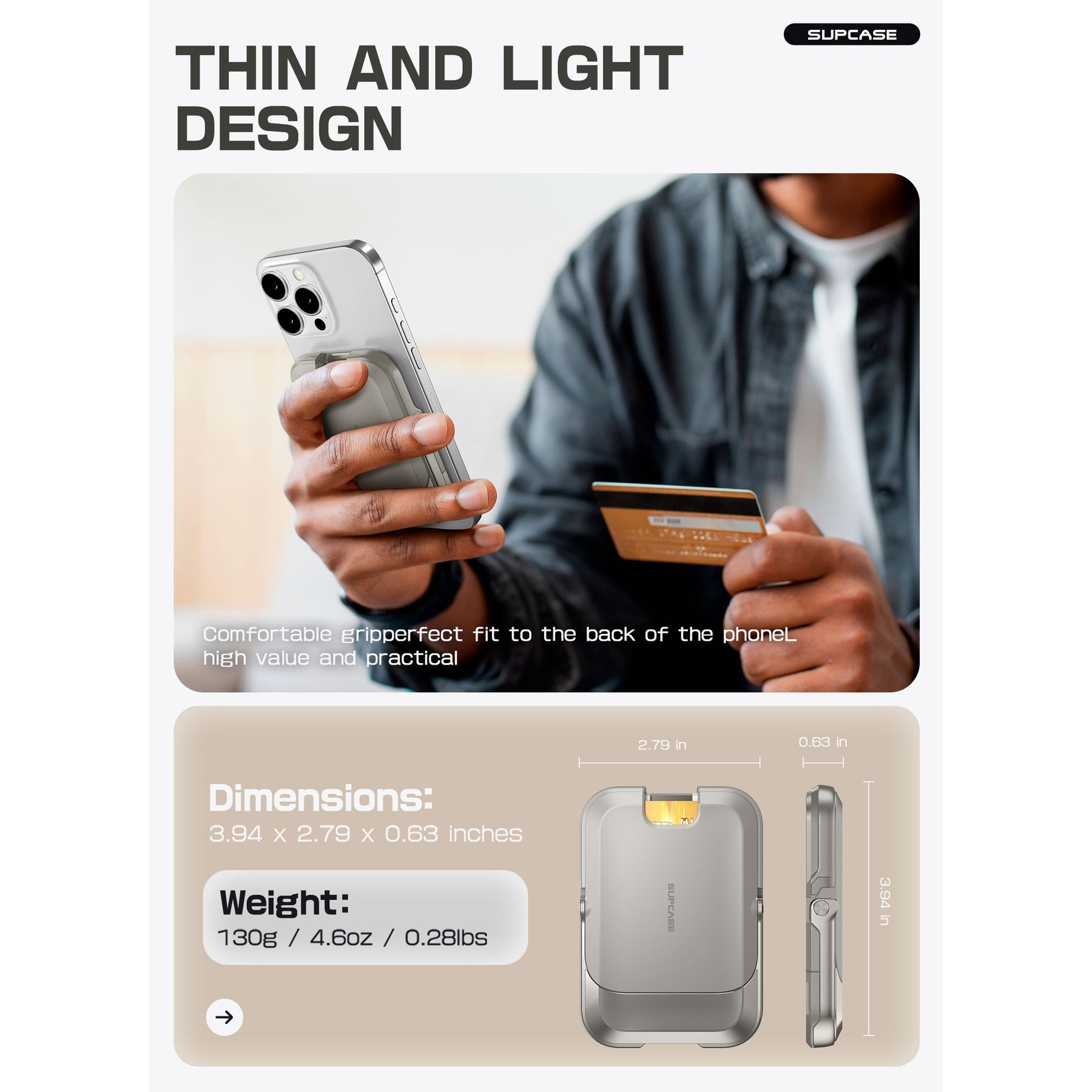 SUPCASE | MagSafe | Magnetic Wallet with Stand