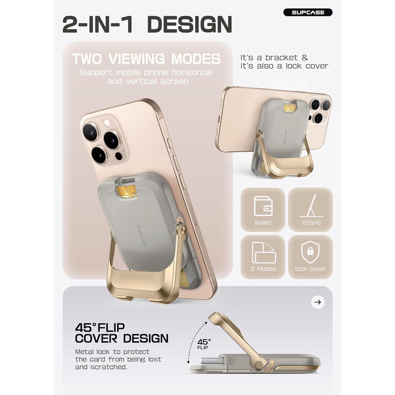 SUPCASE | MagSafe | Magnetic Wallet with Stand