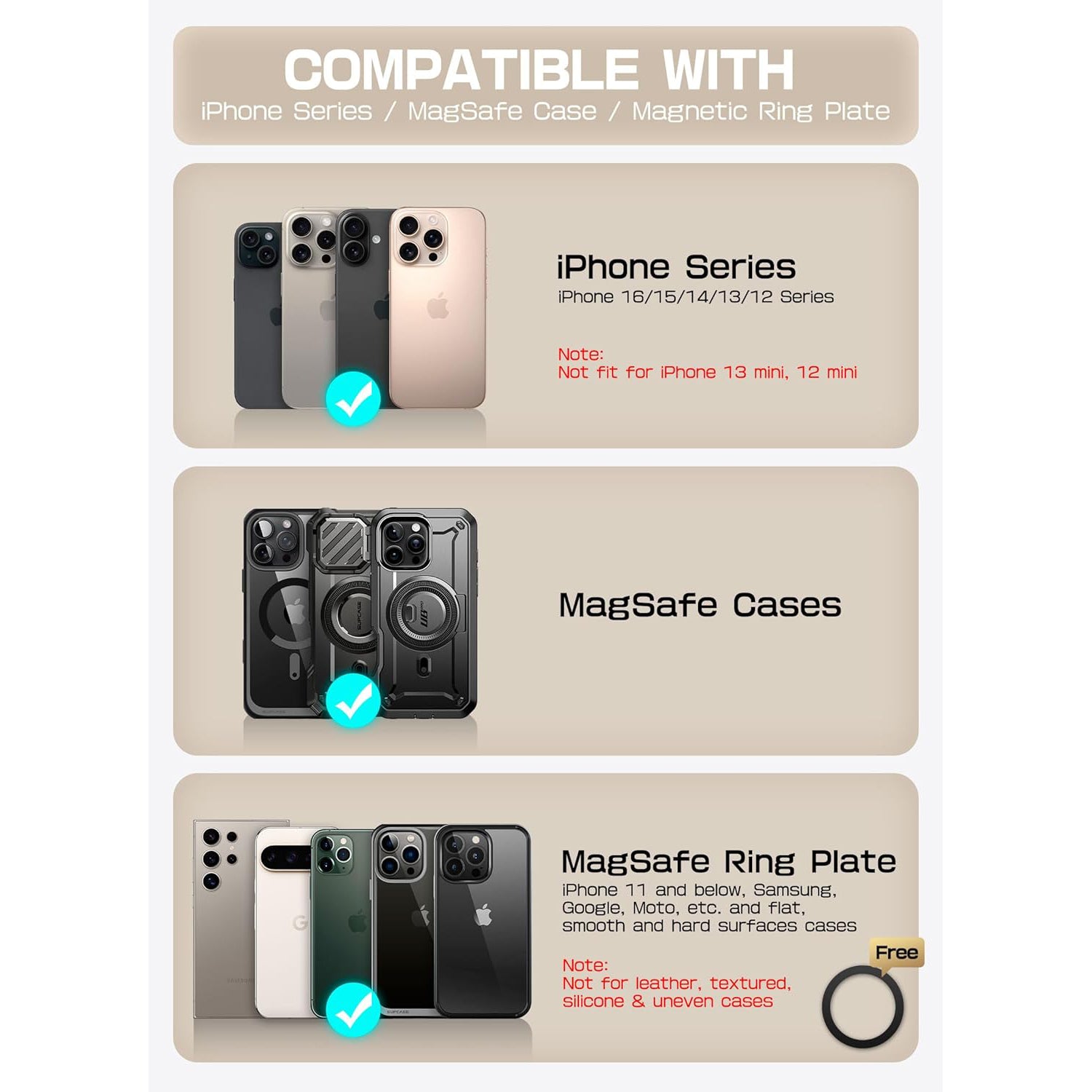 SUPCASE | MagSafe | Magnetic Wallet with Stand