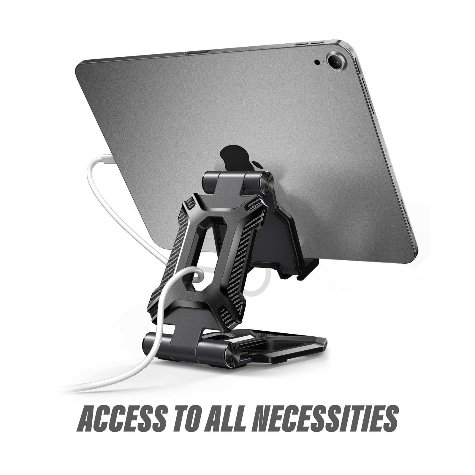 Heavy Duty Phone Stand for Desk Folds Flat Fits In Pocket-Black | SUPCASE