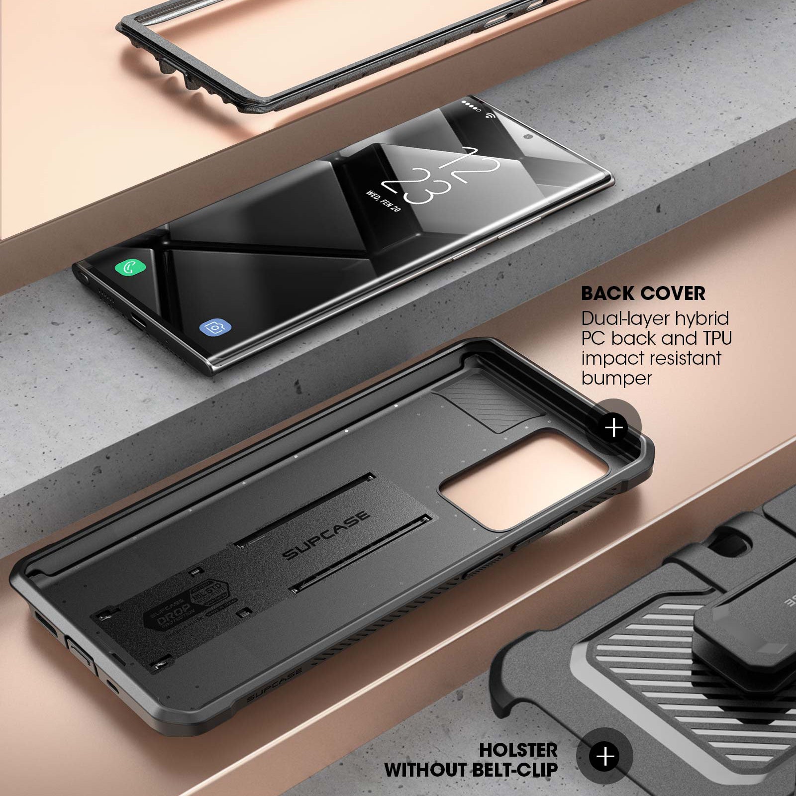 Galaxy Note20 Ultra Unicorn Beetle PRO Rugged Holster Case-Black | SUPCASE