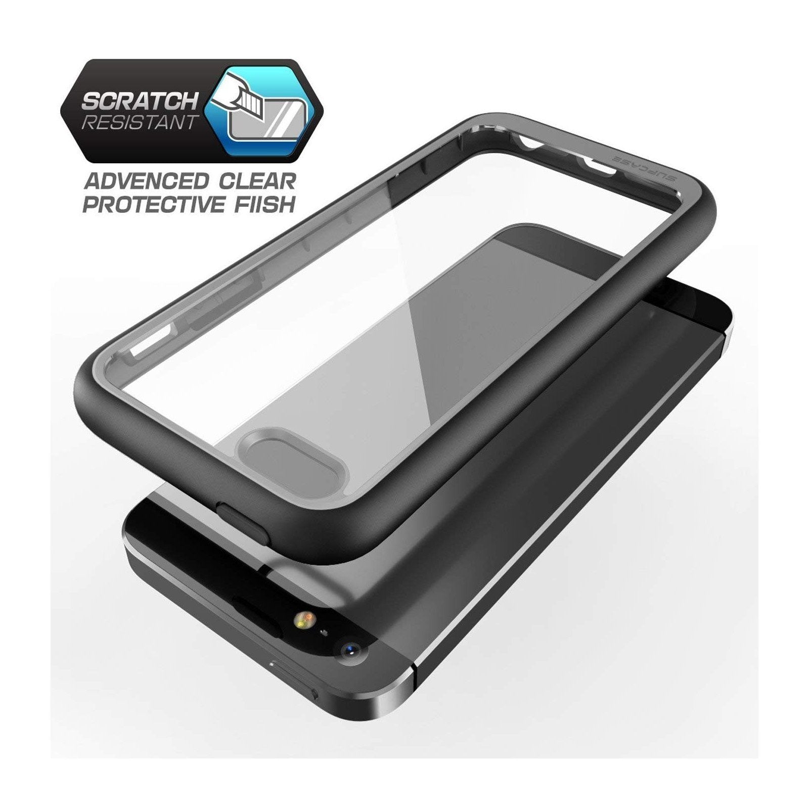iPhone 5 / 5s / SE Unicorn Beetle STYLE Slim Clear Case-Black