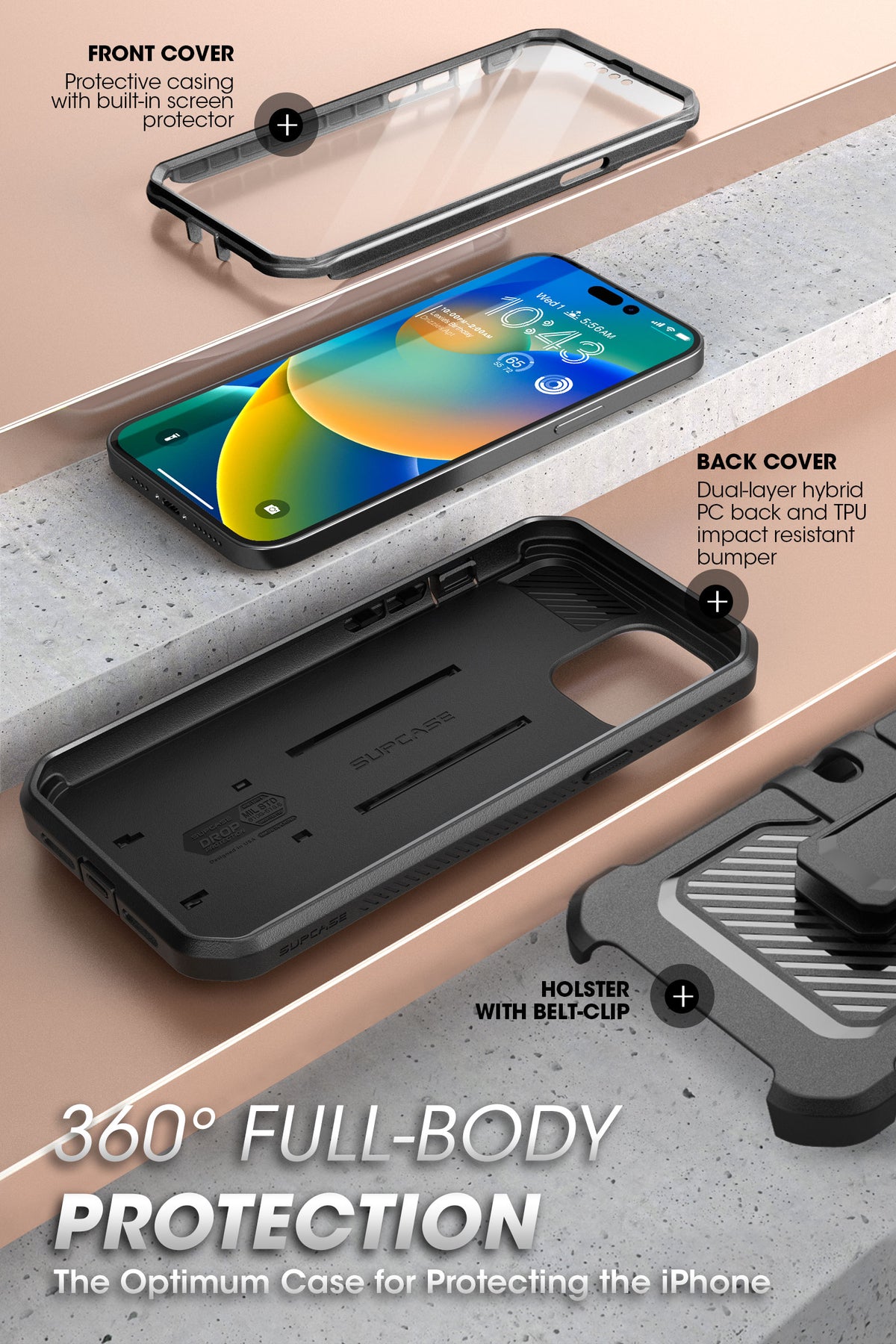 SUPCASE | iPhone 14 Pro 6.1 inch (2022) | UB Pro Holster Case